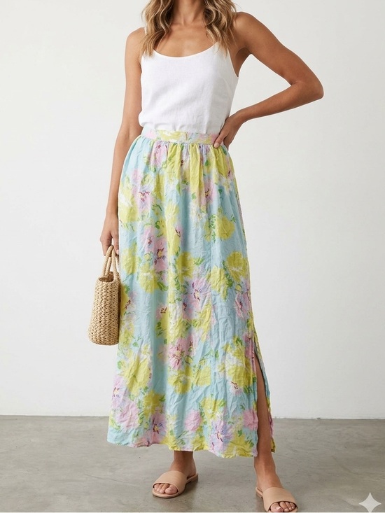Calypso St. Barth | Skirts | Calypso St Barth Light Blue Floral Maxi ...
